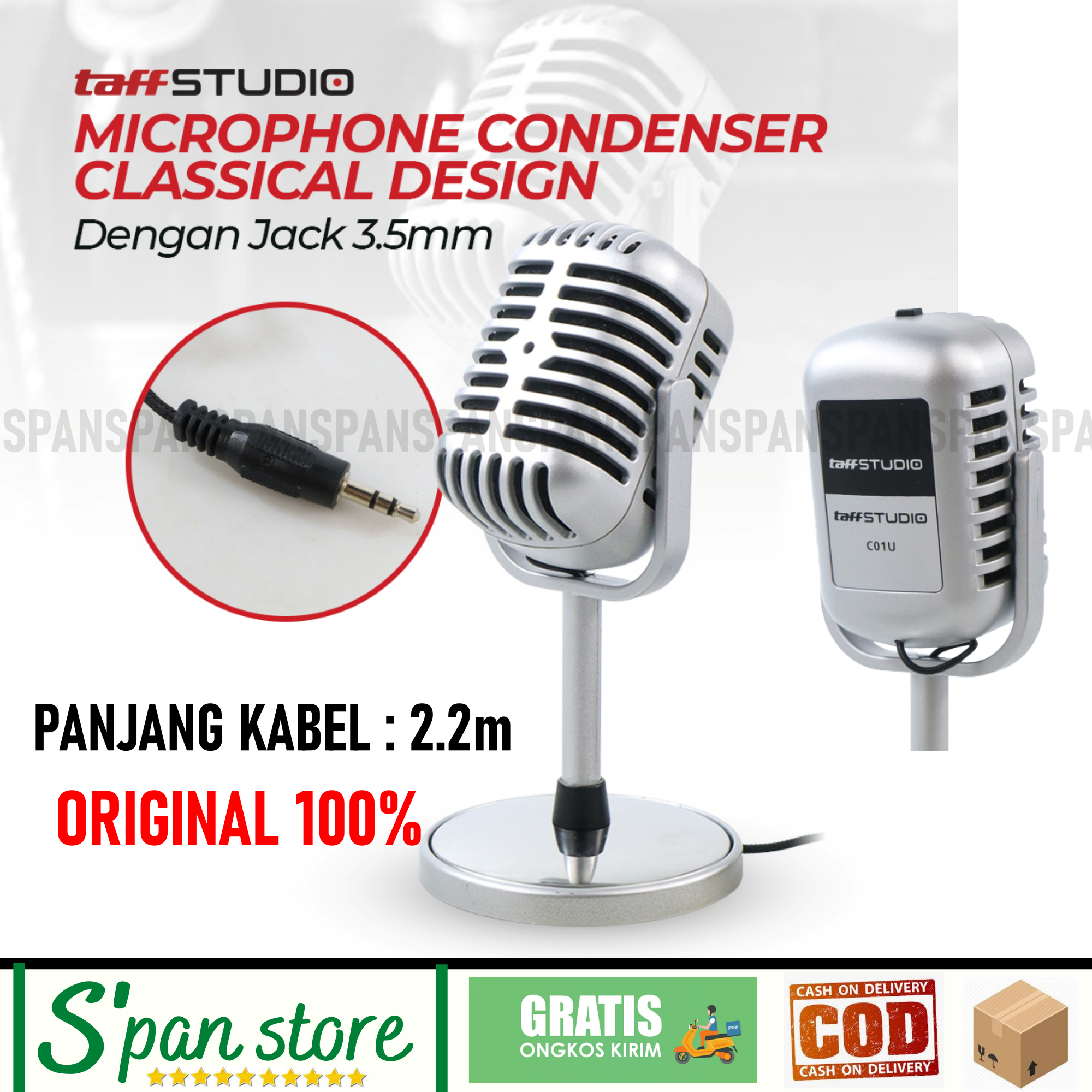 Microphone Mic Condenser Retro Klasik Vintage Jadul Jack 3.5mm TRS ...