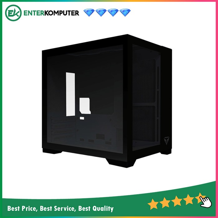 Casing PRIME X-[KM] GLASS BLACK - mATX FRONT & LEFT TEMPERED GLASS ...