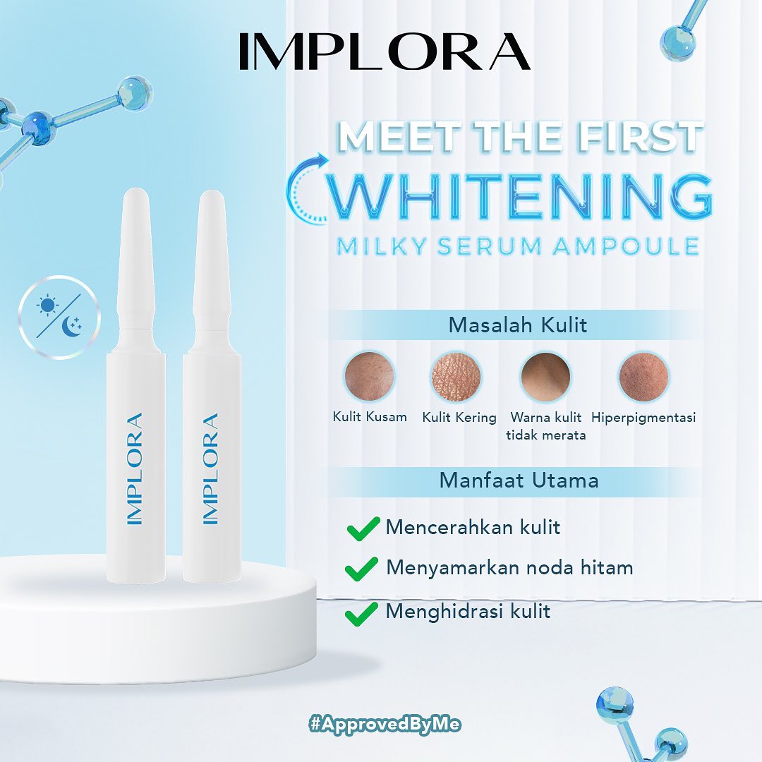 Implora Milky Whitening Serum Ampoule / Paket Serum Siang Dan Malam ...