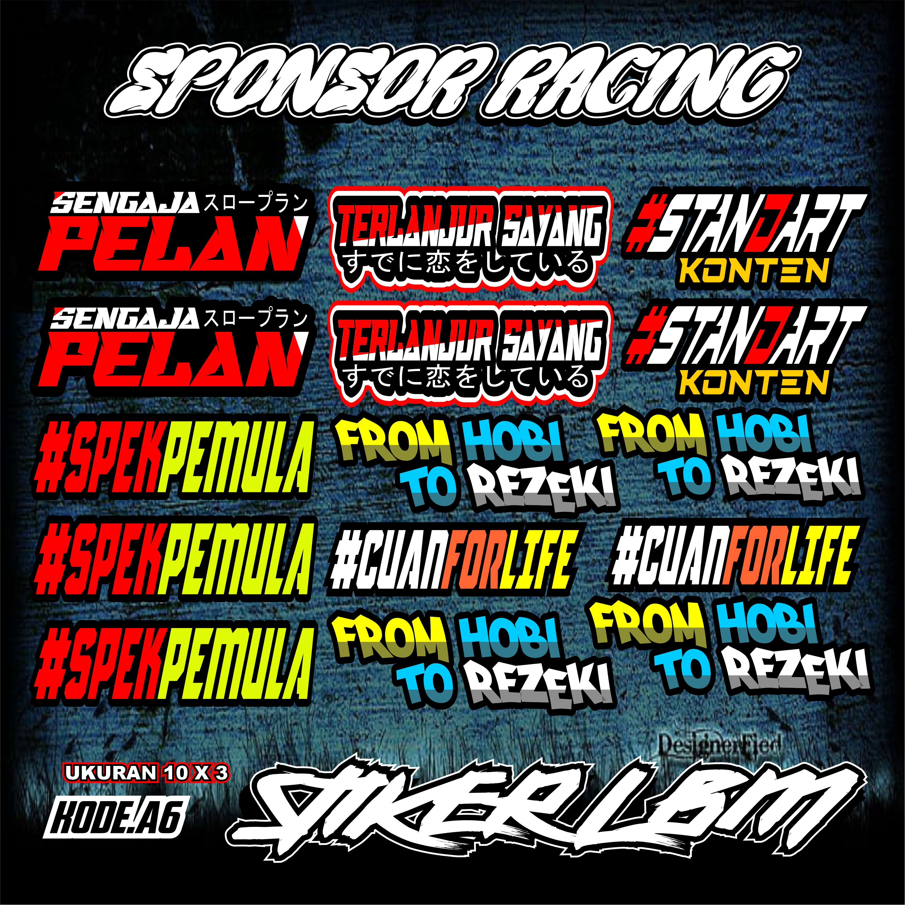 Sticker Pack Racing Stiker Motor. Stiker kata kata harga perlembar ...