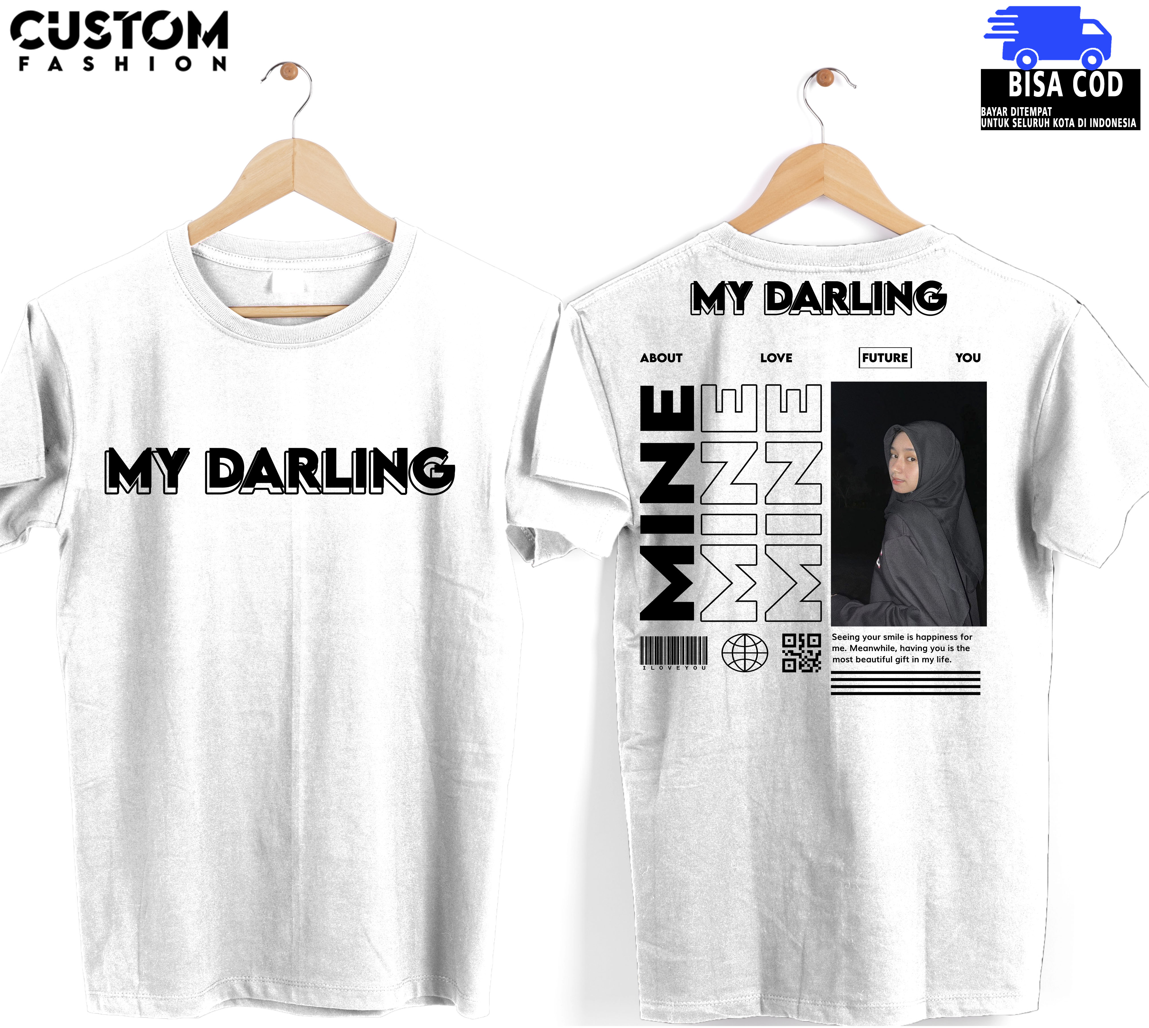 CUSTOM FASHION - 65 - Kaos Custom Bucin Couple - Bahan Combed 30s ...