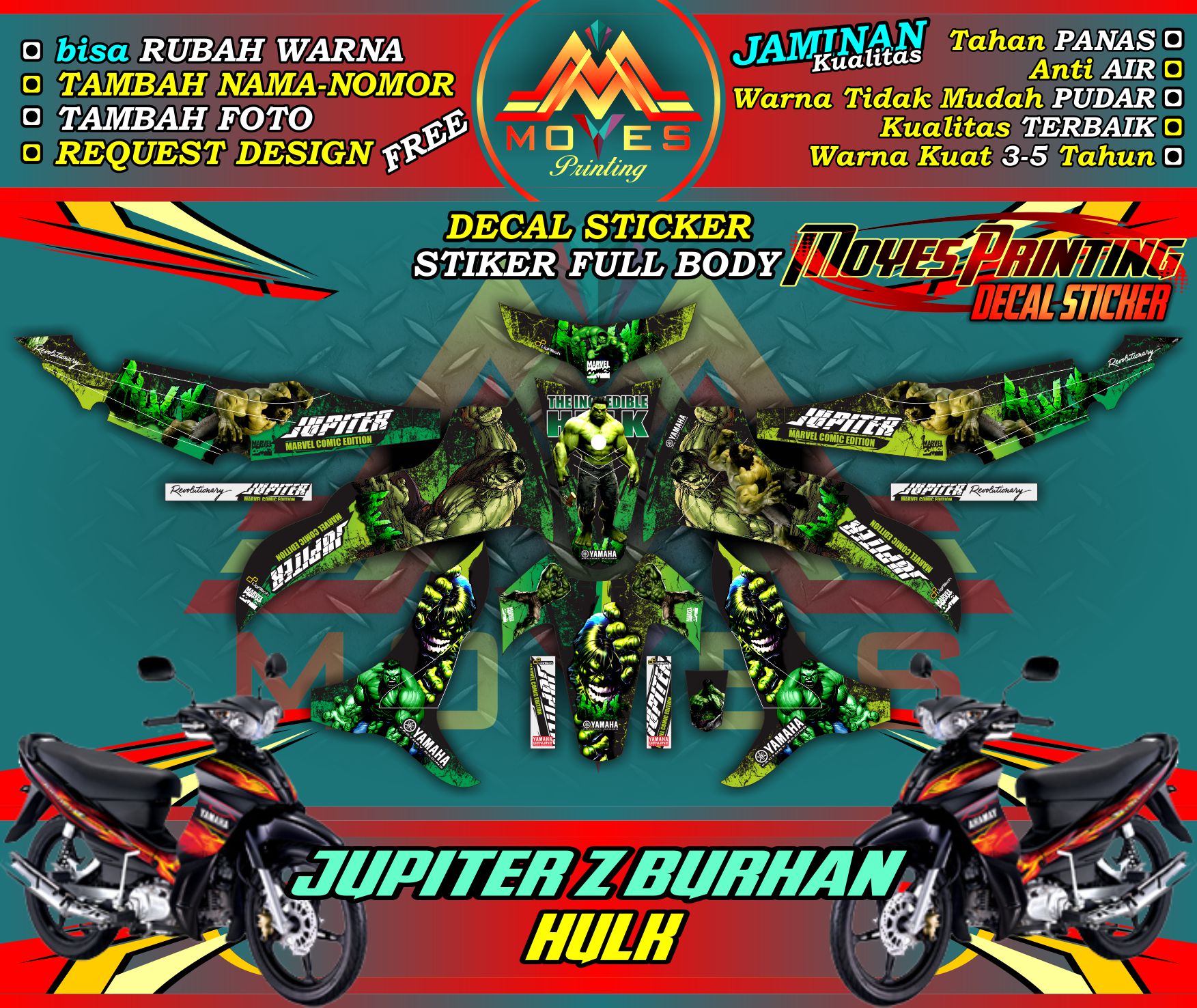 stiker yamaha jupiter burhan decal motor jupiter z sticker jupiter z ...