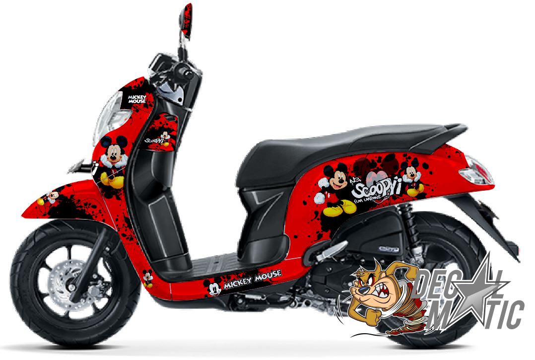 Sticker Full Body Stiker Decal Scoopy Stylish (2017-2020) Mickey Scoopy ...