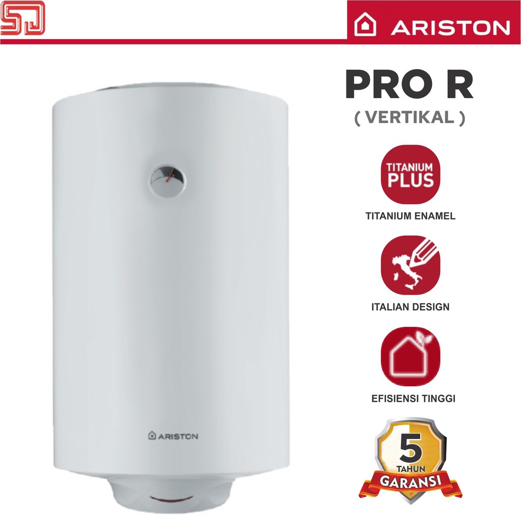 Ariston Pro R 100 Liter Water Heater Listrik 1500 Watt Vertikal Pemanas ...