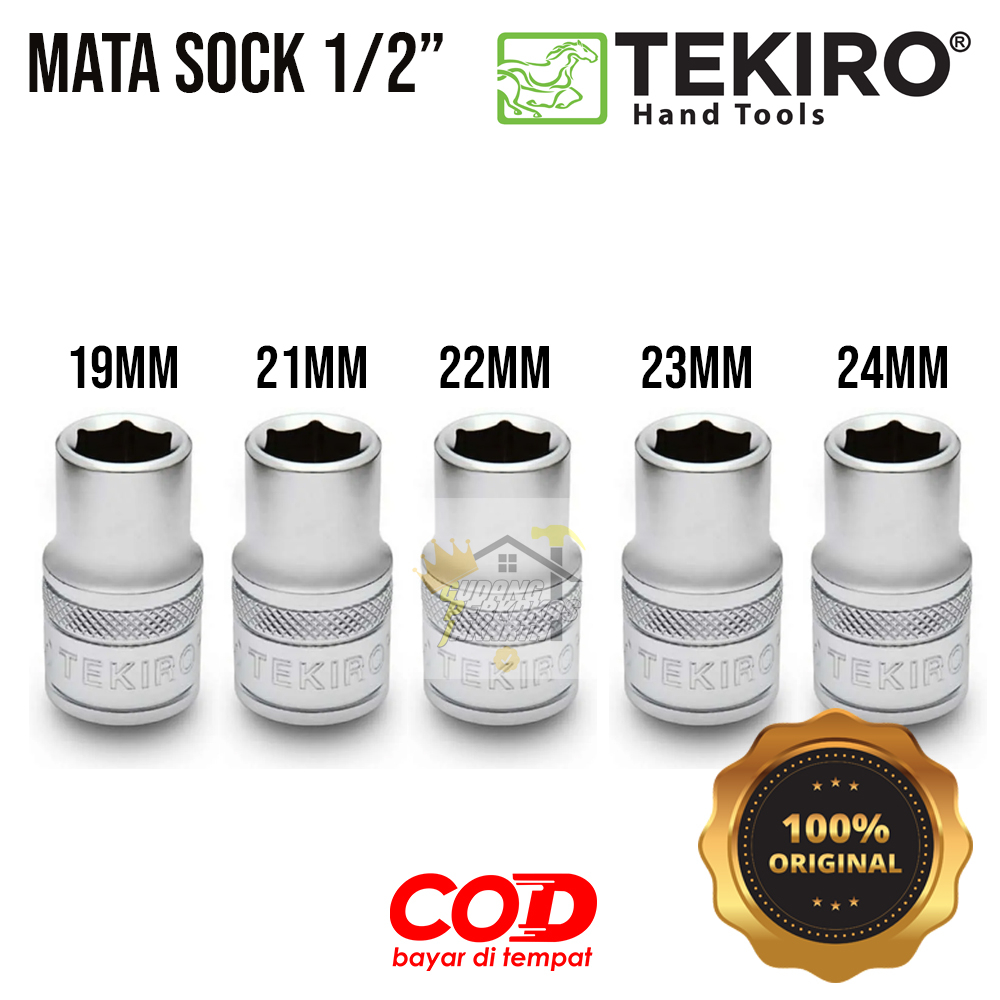 TEKIRO MATA SOCK 1/2 INCH / SOCKET 1/2" UKURAN 19 20 21 22 23 24MM ...