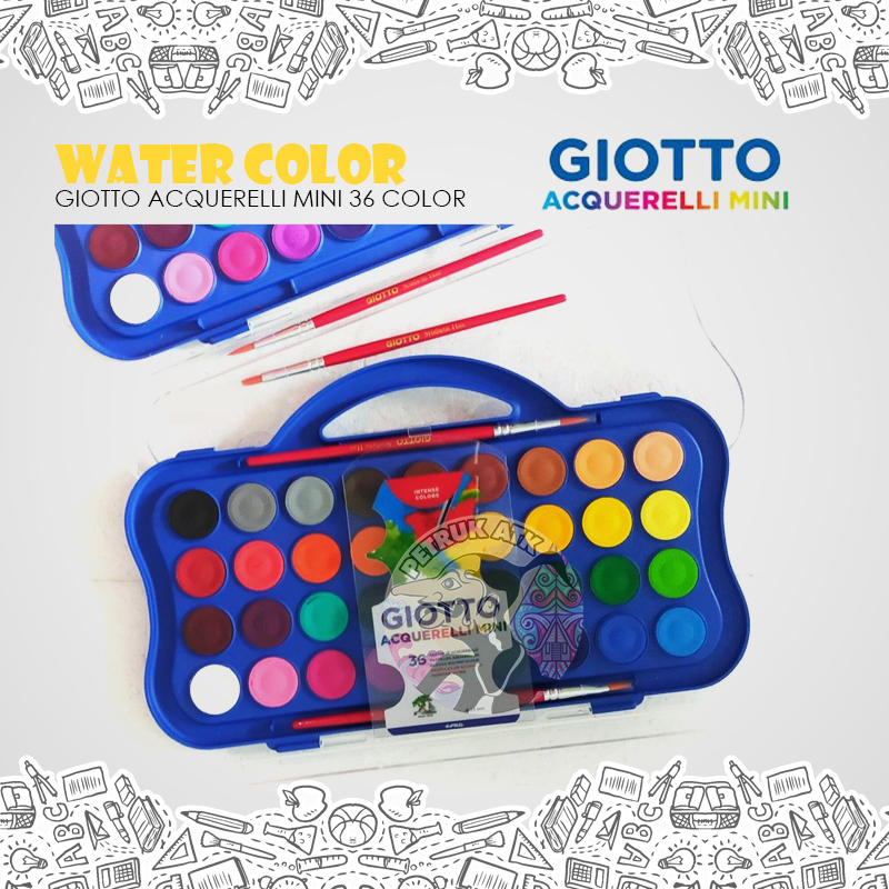 [SET] GIOTTO ACQUERELLI MINI SET 36 WARNA (HARGA TERMASUK BUBBLE WRAP ...