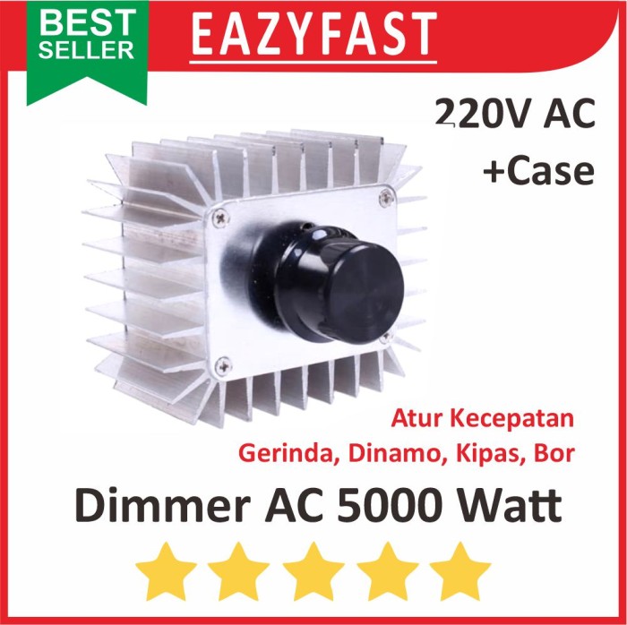 Dimmer 220V AC 5000 W Watt Potensio Kecepatan SCR PWM Dimer PLN 5000W ...