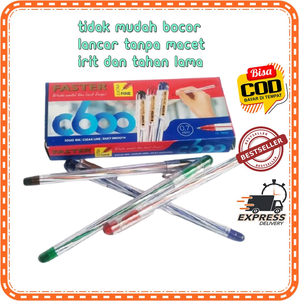 BALLPOINT FASTER PULPEN C600 *NEBULA* FASTER PULPEN ANTI MACET PULPEN ...