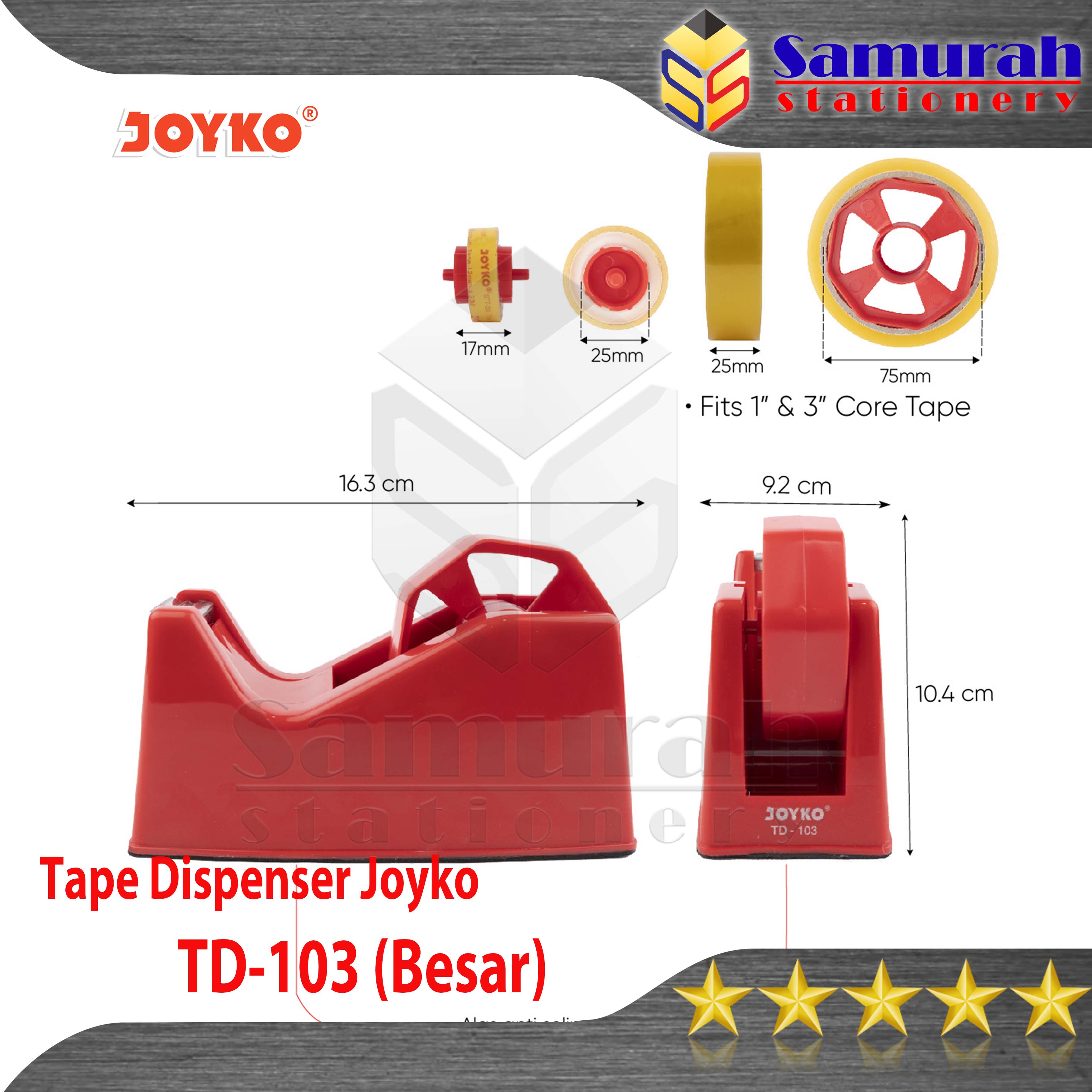 Tape Dispenser Joyko TD 103 1 In / Tempat Potong Isolasi TD-103 ...