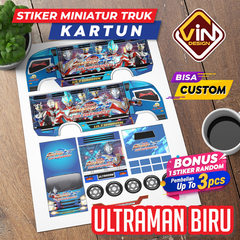 STIKER MINIATUR TRUK / ULTRAMAN BIRU / KARTUN / POLA STICKER MINIATUR ...