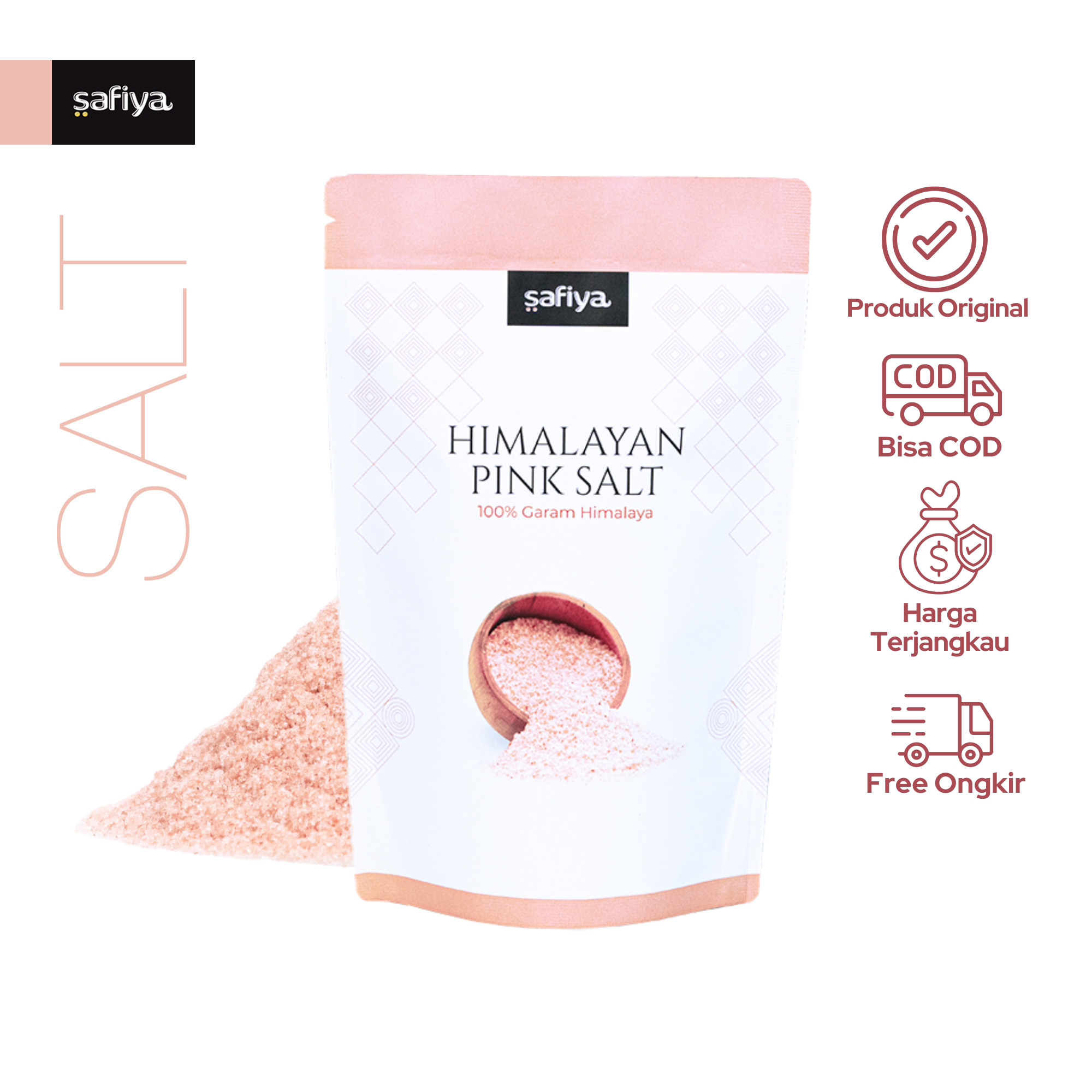 Garam Himalaya 500 gram Pink Himalayan Salt Authentic Safiya Food ...
