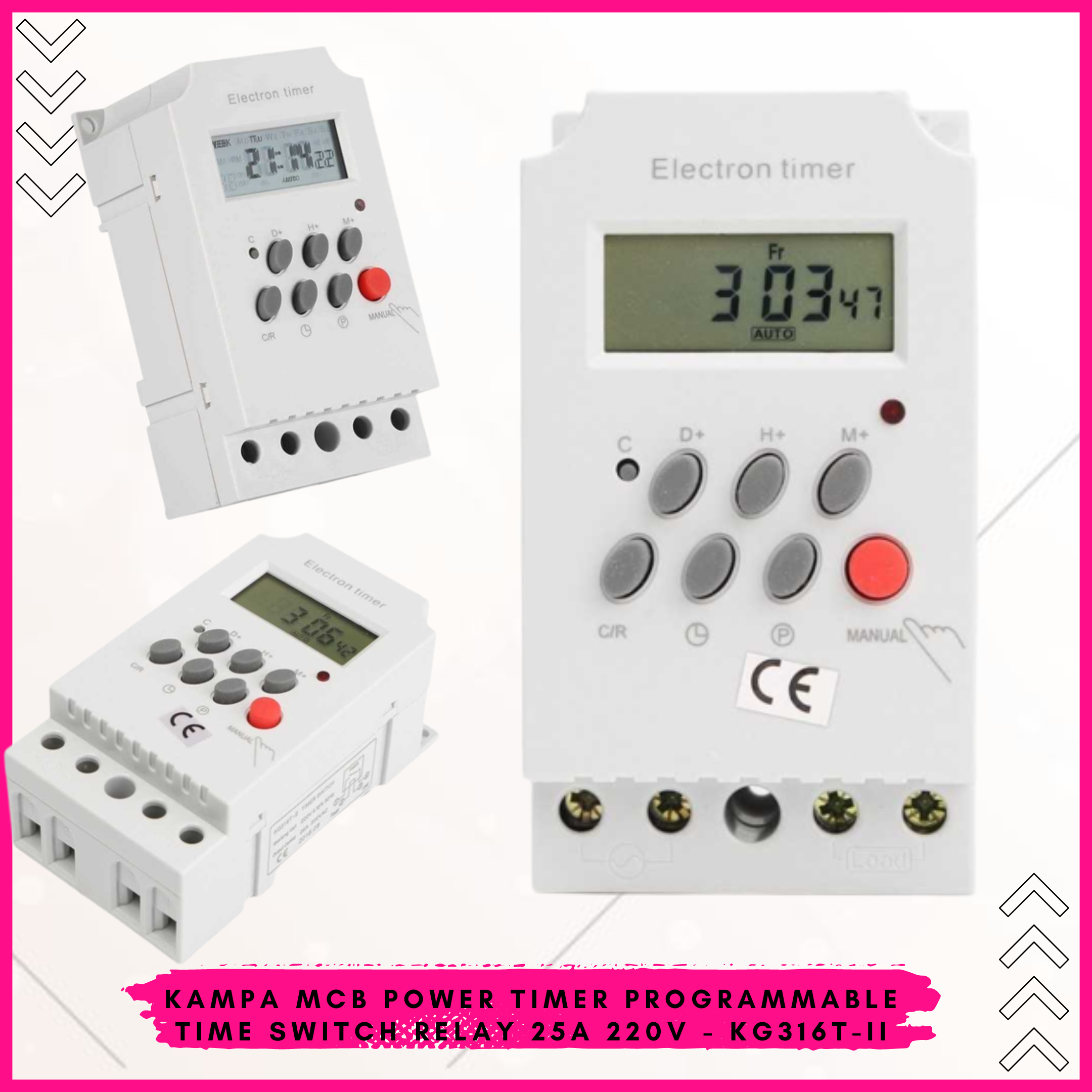 MURAH COD KAMPA MCB Power Timer Programmable Time Switch Relay 25A 220V ...