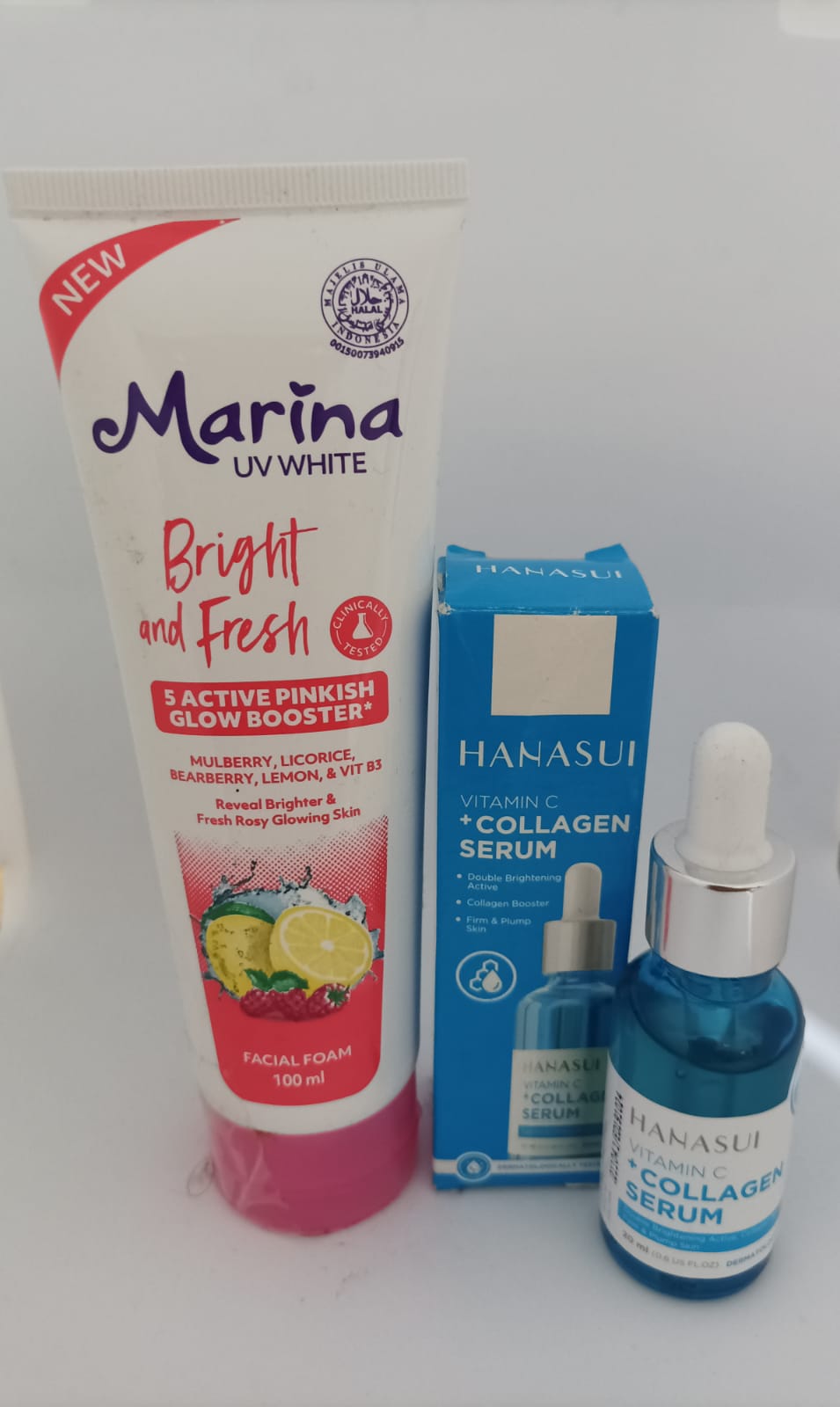 MARINA FACIAL FOAM UV WHITE PLUS SERUM VIT COLLAGEN / PAKET KECANTIKAN ...