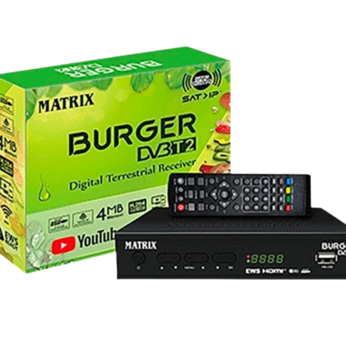 Set Top Box TV Digital Matrix Burger Hijau STB DVB T2 HD EWS | Lazada ...