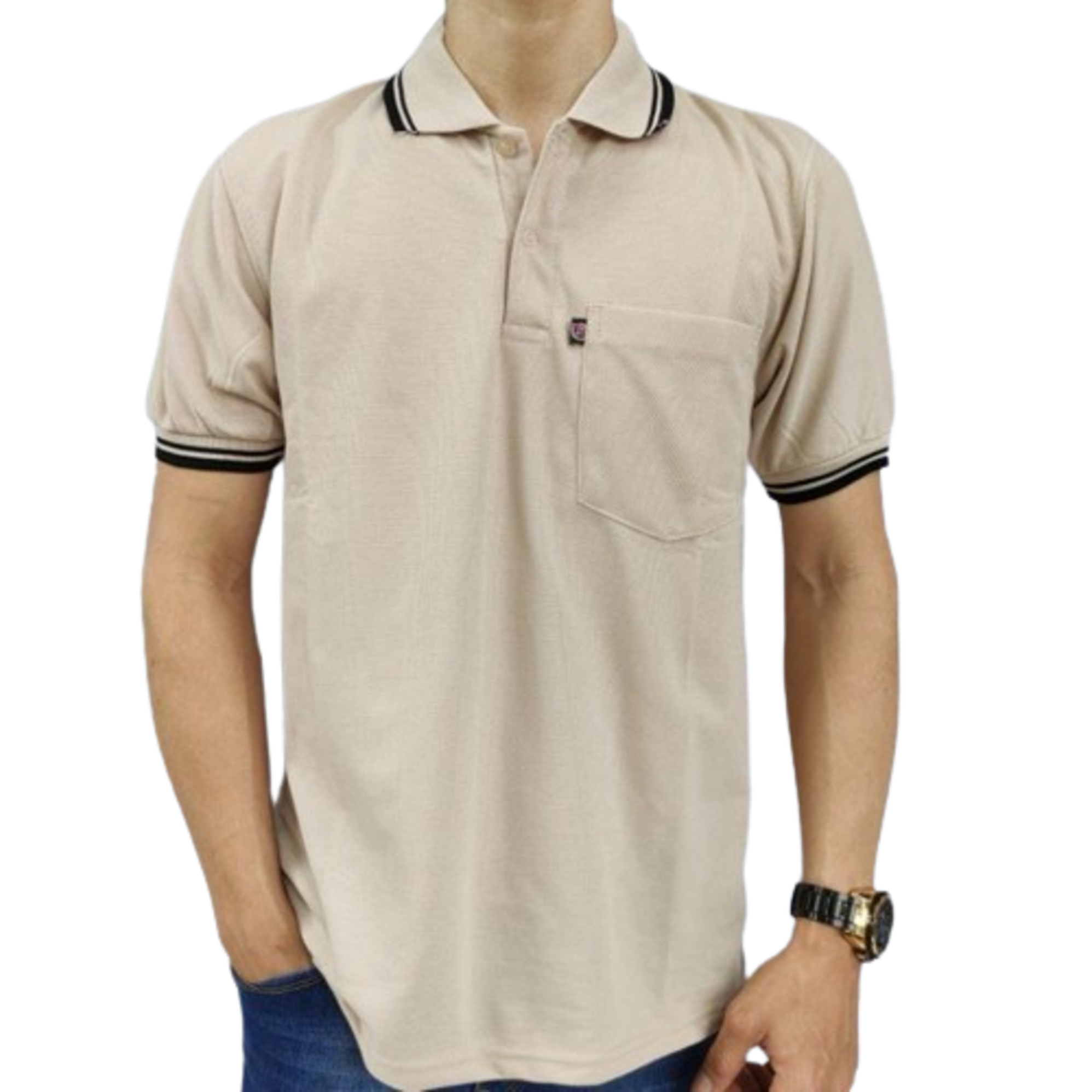 Noveli wear - Kaos polo shirt Cream kerah pria saku dewasa lengan ... Noveli wear - Kaos polo shirt Cream kerah pria saku dewasa lengan ...