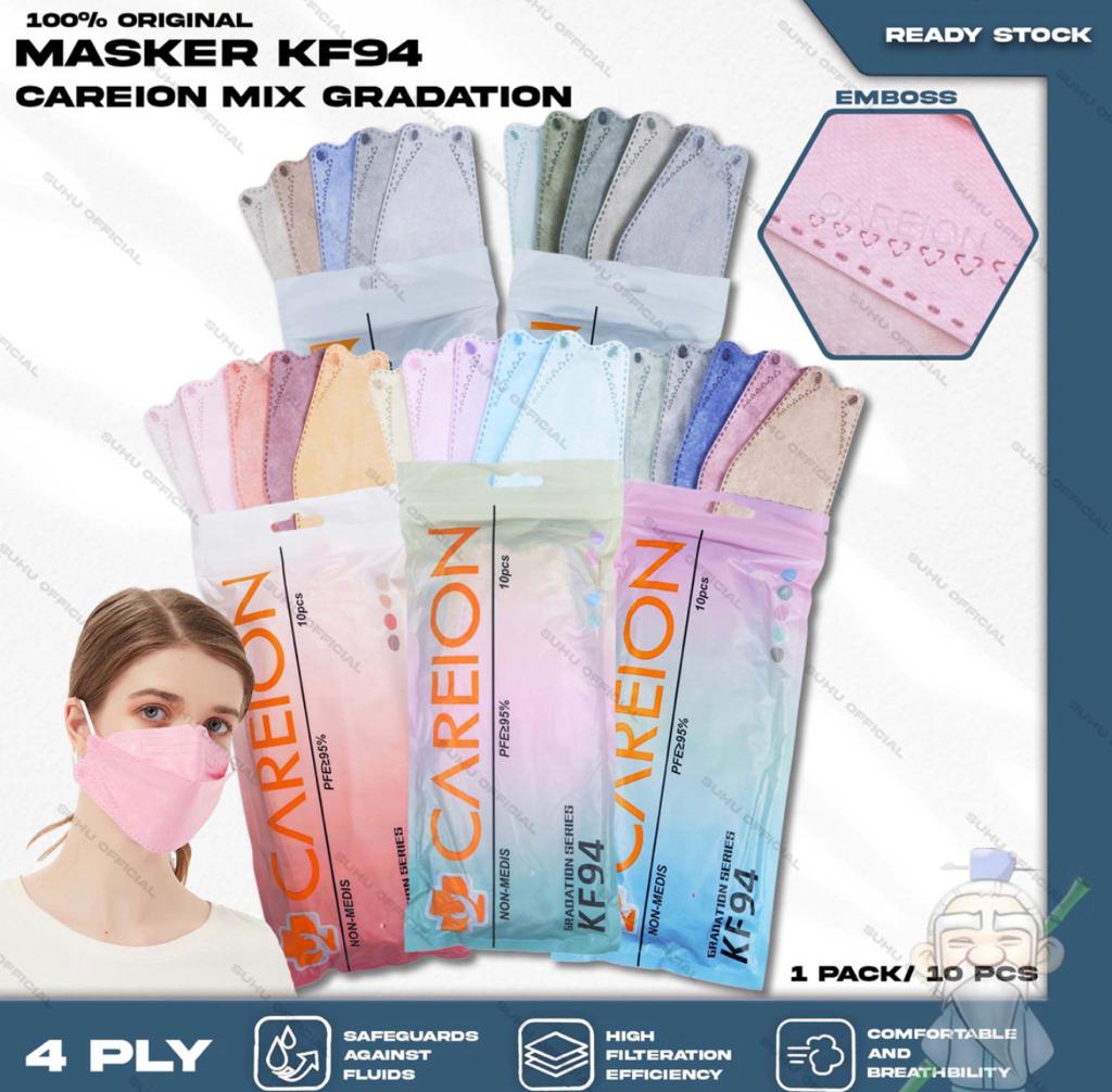 Masker KF94 Warna-Warni Korea 1 Pack isi 10 Pcs Mix Warna / Masker K94 ...