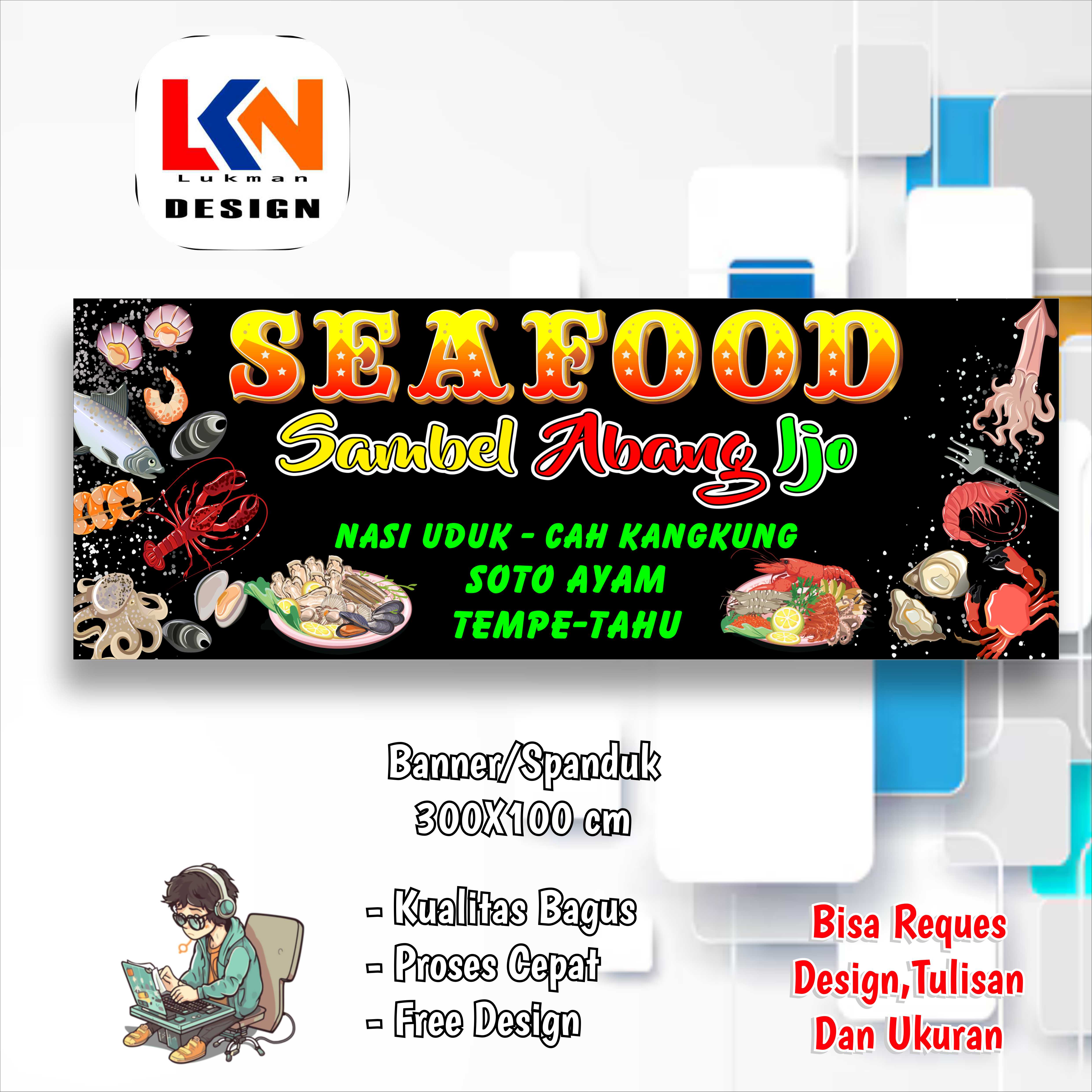 Spanduk Banner Pecel lele Seafood custom model b | Lazada Indonesia