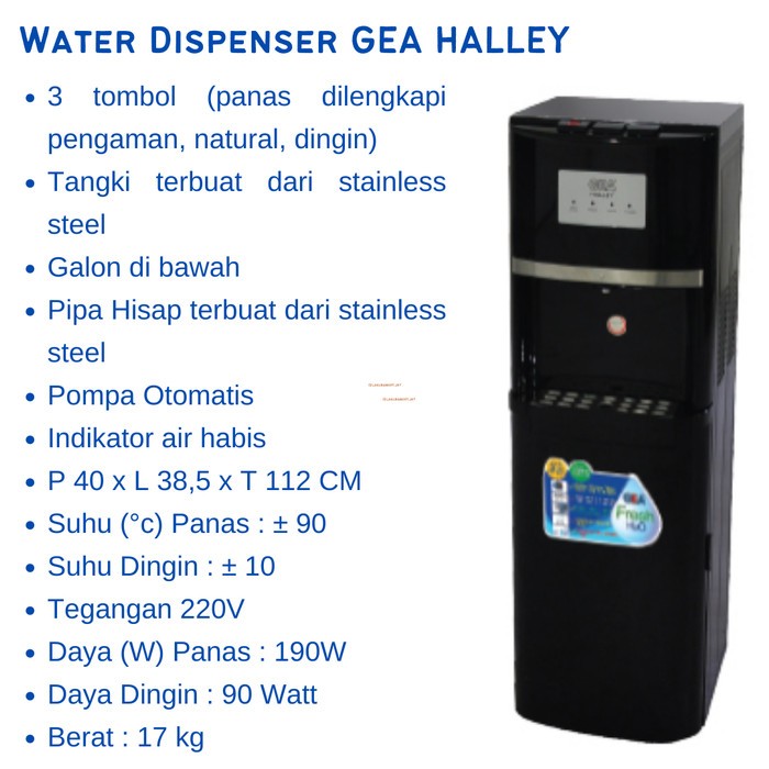GEA HALLEY / Dispenser Hot & Cold GEA Garansi Resmi | Lazada Indonesia