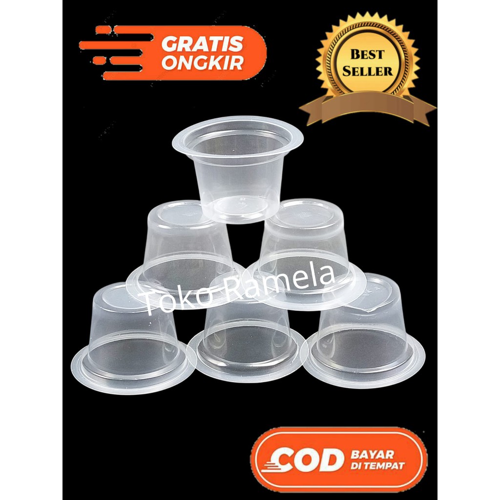 CUP BENING/TRANSPARAN 50ml LENGKAP TUTUP DAN SENDOK | Lazada Indonesia