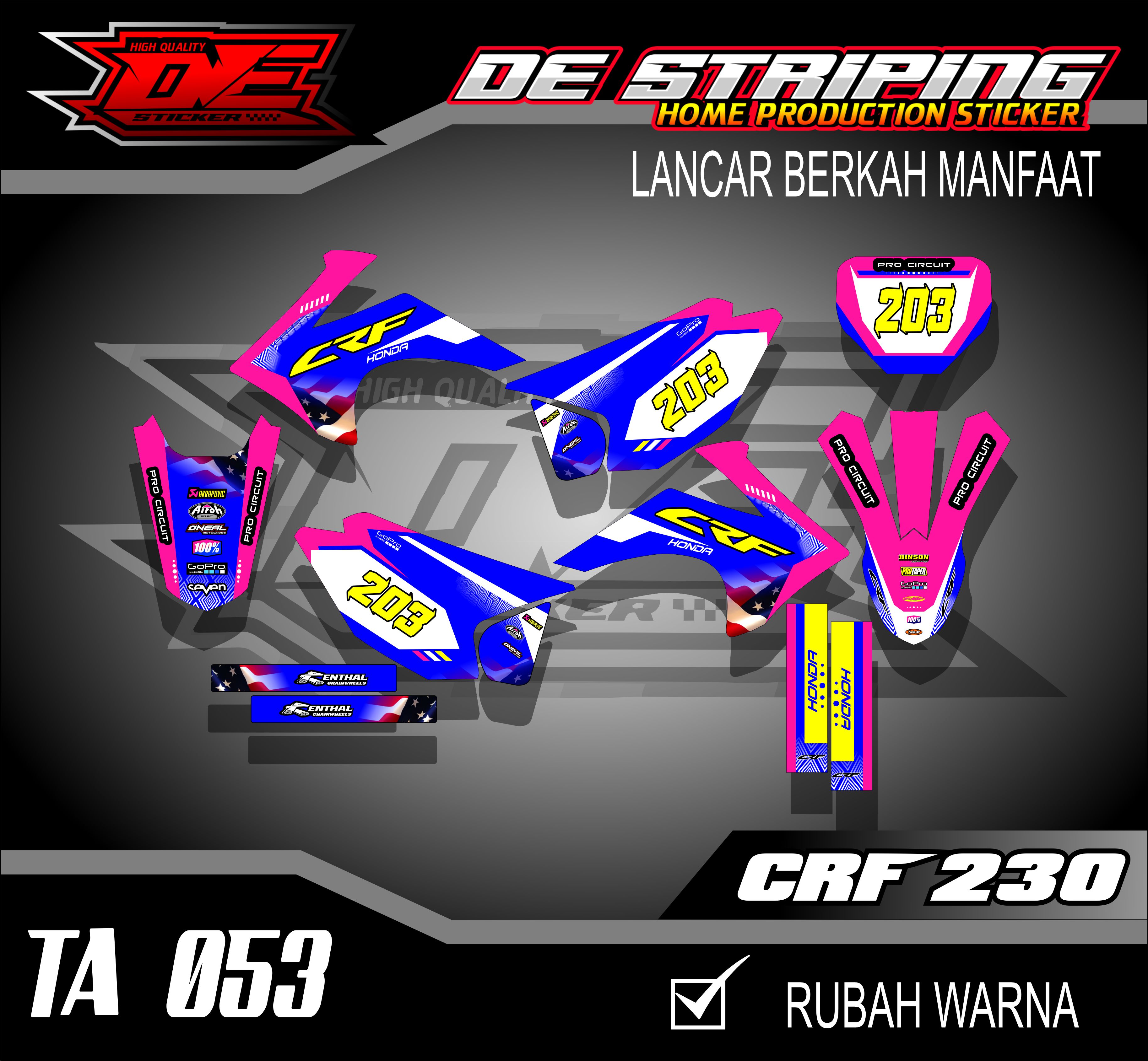 Striping Stiker Motor CRF 230 Fullbody Stiker Decal CRF 230 Keren TA053 ...