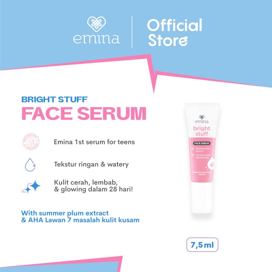 Emina Bright Stuff Face Serum - Serum Wajah Cerah Glowing - 7,5 ml ...