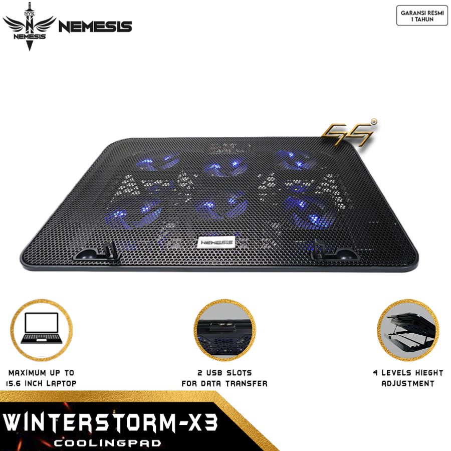 NYK Nemesis Winterstorm X3 X-3 X 3 Coolingpad Cooling Pad Laptop Fan ...
