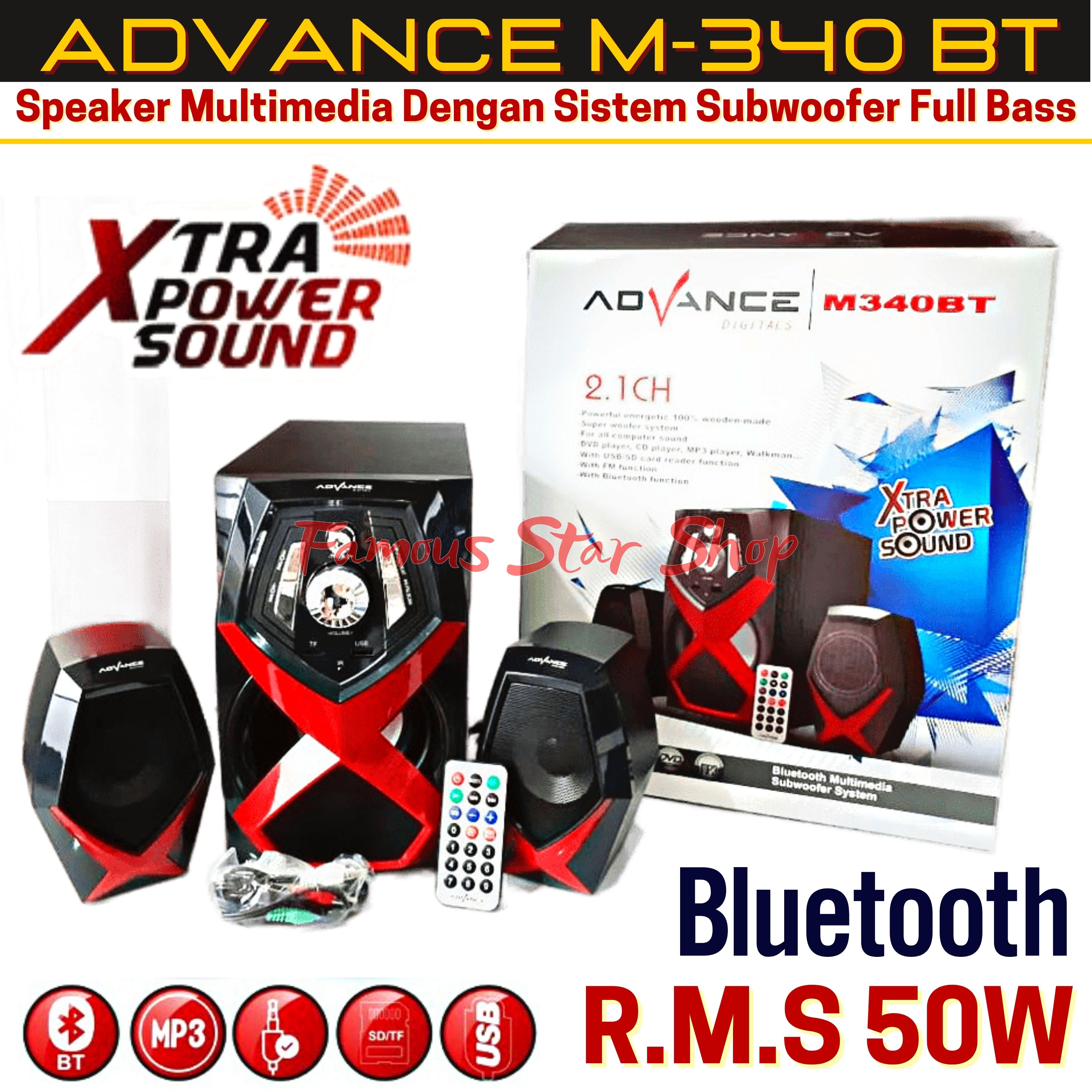 Speaker Stereo 2.1 Multimedia with Subwoofer System RMS 50 Watt ...