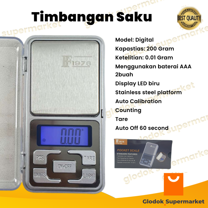 Timbangan Saku Digital Emas Mini Pocket Scale 200 Gram 0.01g 200G MH200 F1976 14191-MH | Lazada ...