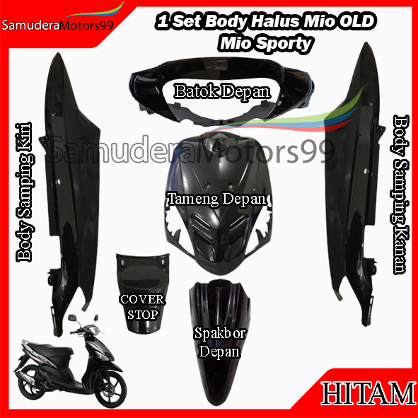 Full Body Bodi Halus Yamaha Mio Old / Mio Sporty Warna Hitam Fullset ...