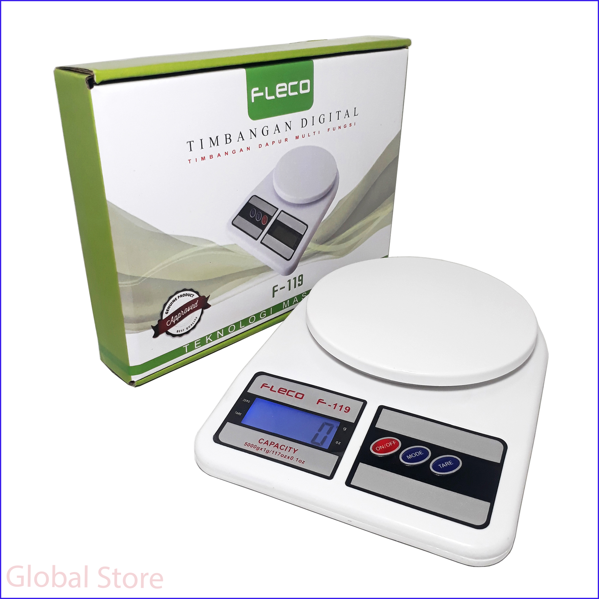 Fleco 119 Timbangan Digital Dapur 5 Kg / Timbangan Kue Tepung | Lazada ...