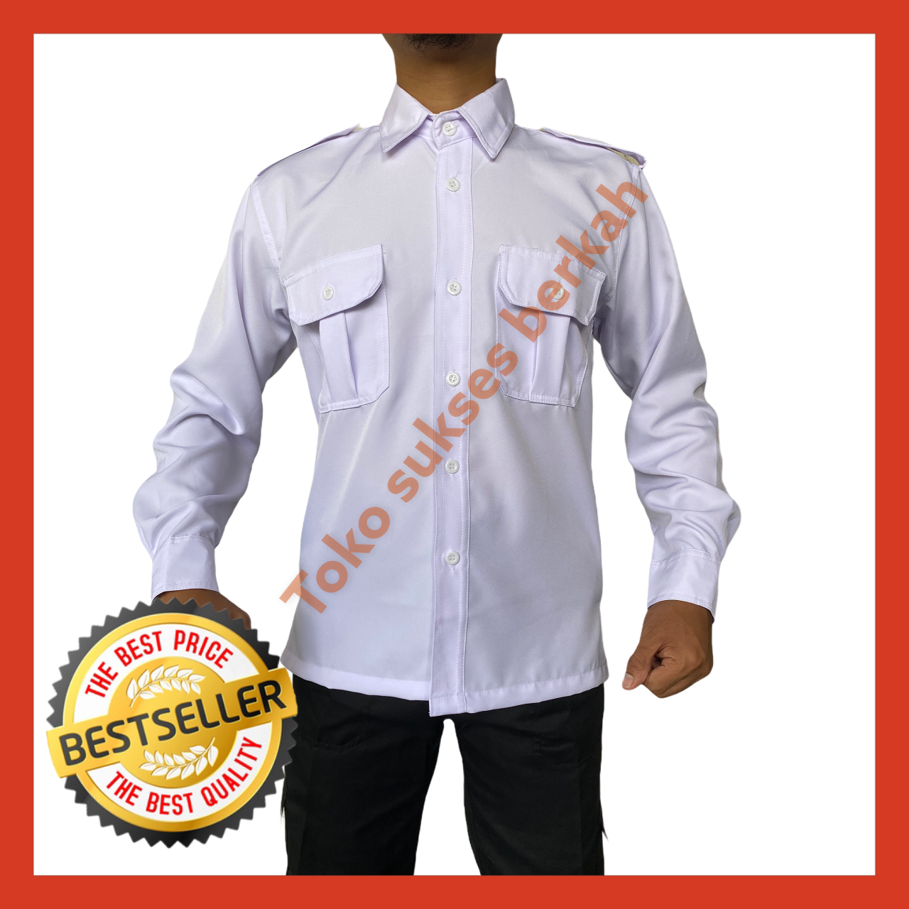 Kemeja Putih PNS Pria SEMI WOL HEM Putih ASN Atasan Putih PDH Lengan ...