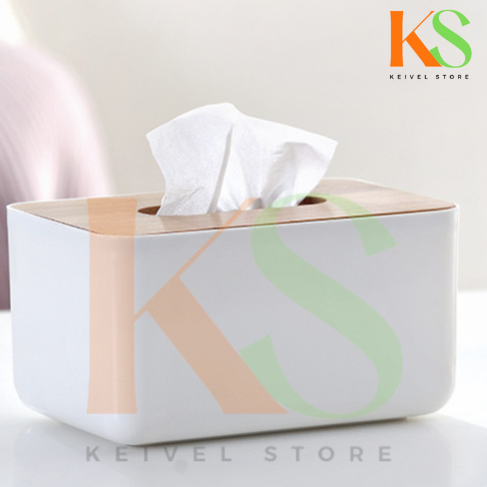 Kotak Tissue Meja Tempat Tisu Balok Minimalis Dengan Penutup Bambu ...