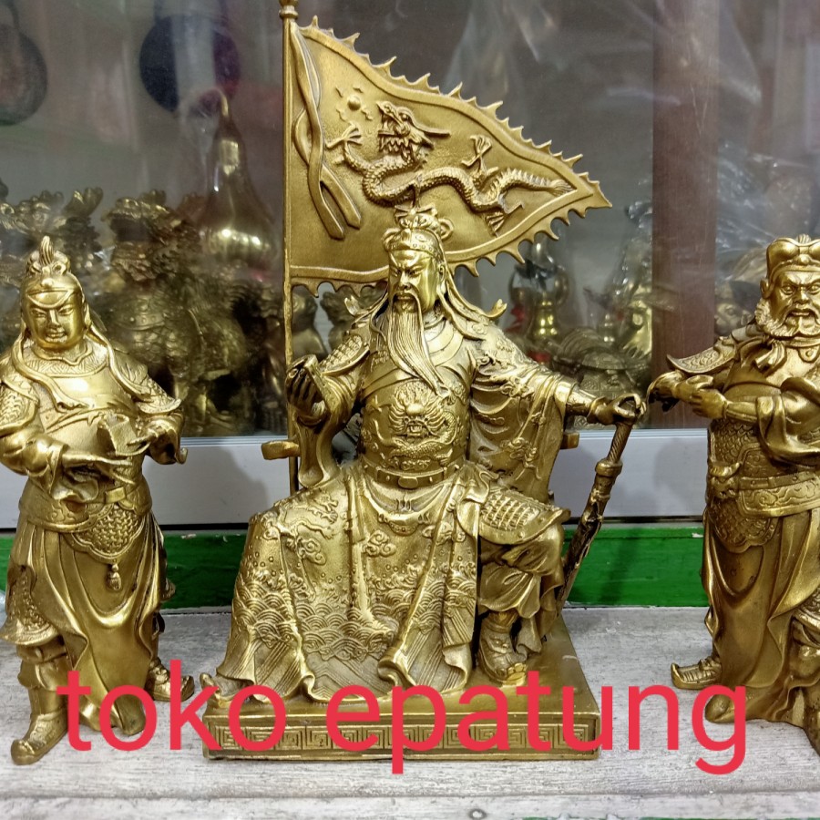 patung kwan kung / kwan kong / guan yu - kuningan - 10 inch -01 ...