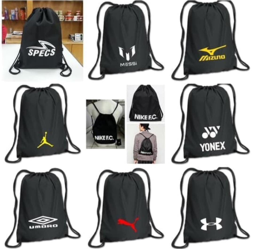 TASLAN CUSTOM ransel Gymsack Drawsting Tas Serut Bahan Taslan | Lazada ...