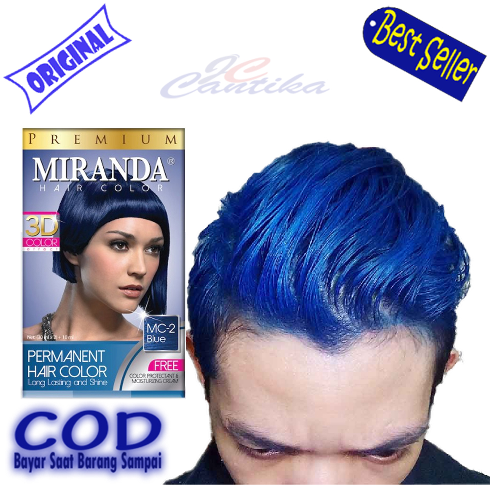 Semir Rambut Permanen Original Miranda Hair Color MC-2 Blue Pewarna ...