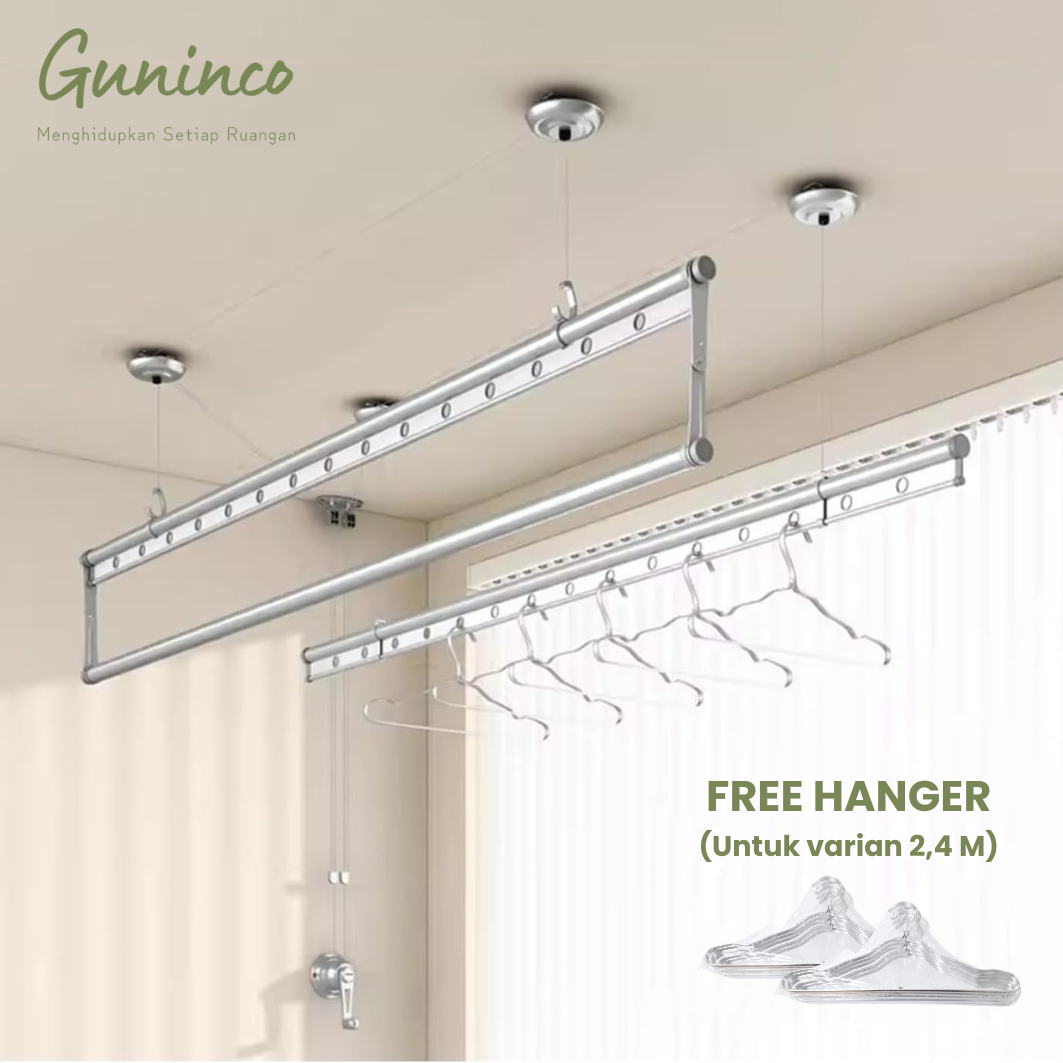 JEMURAN LIFTING 2,4M/jemuran katrol jemuran dinding aluminium jemuran ...