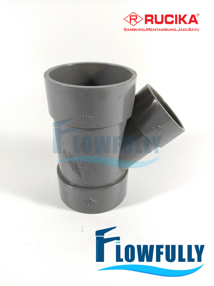 Y BRANCH D 2 x 1 1/4 inch RUCIKA PVC TY 45 derajat Y 45° | Lazada Indonesia