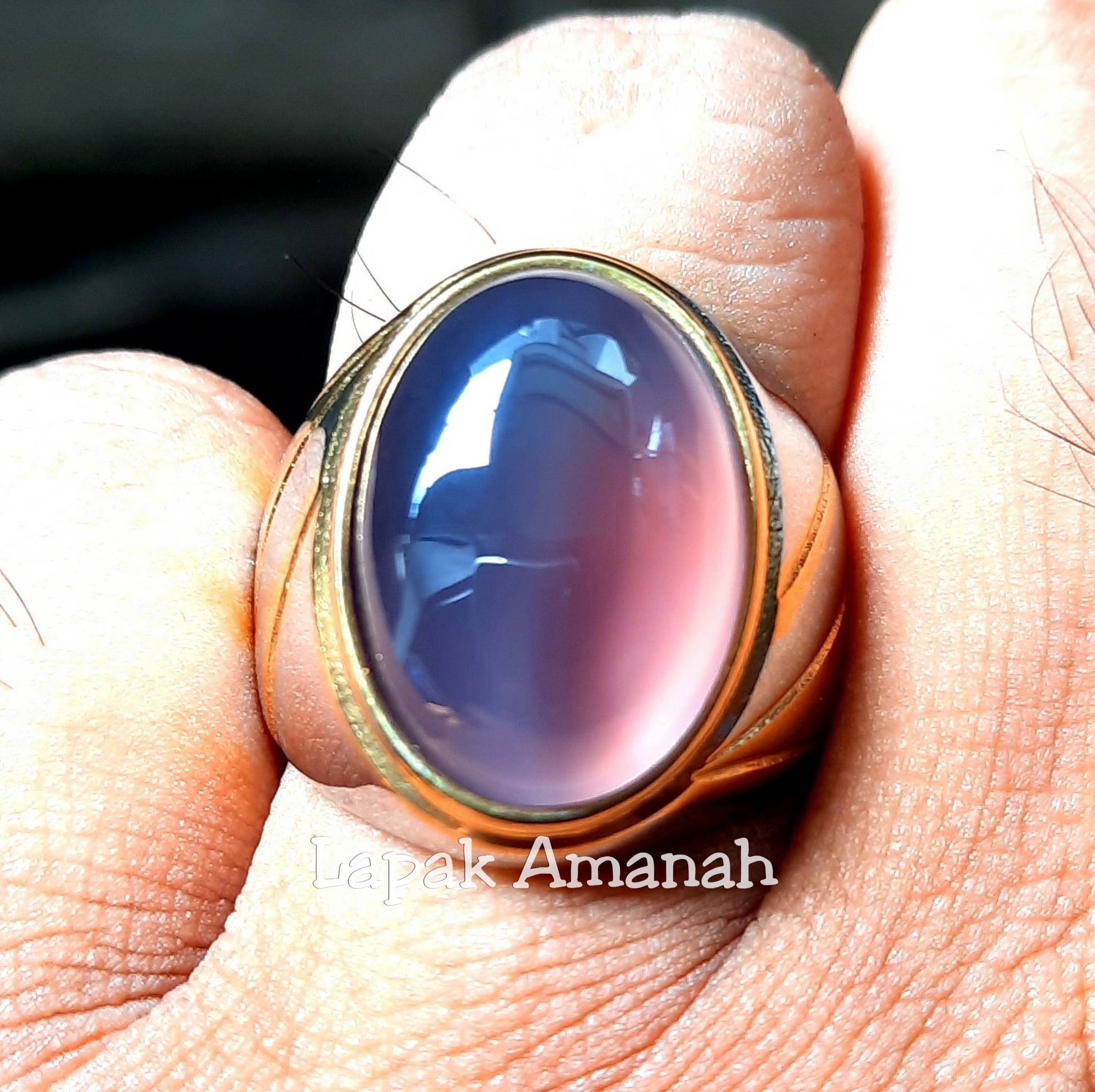 Cincin Batu Akik Asli Natural Lavender Batu Raja Chalcedony Asli ...