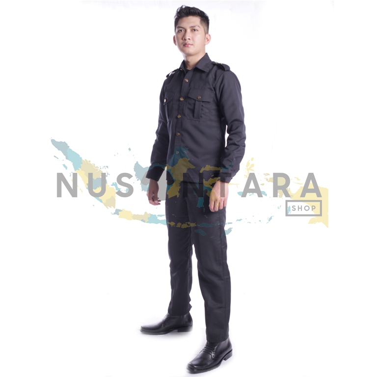 Seragam Safari HITAM Pria Lengan Panjang Seragam Paspampers Seragam ... Seragam Safari HITAM Pria Lengan Panjang Seragam Paspampers Seragam ...