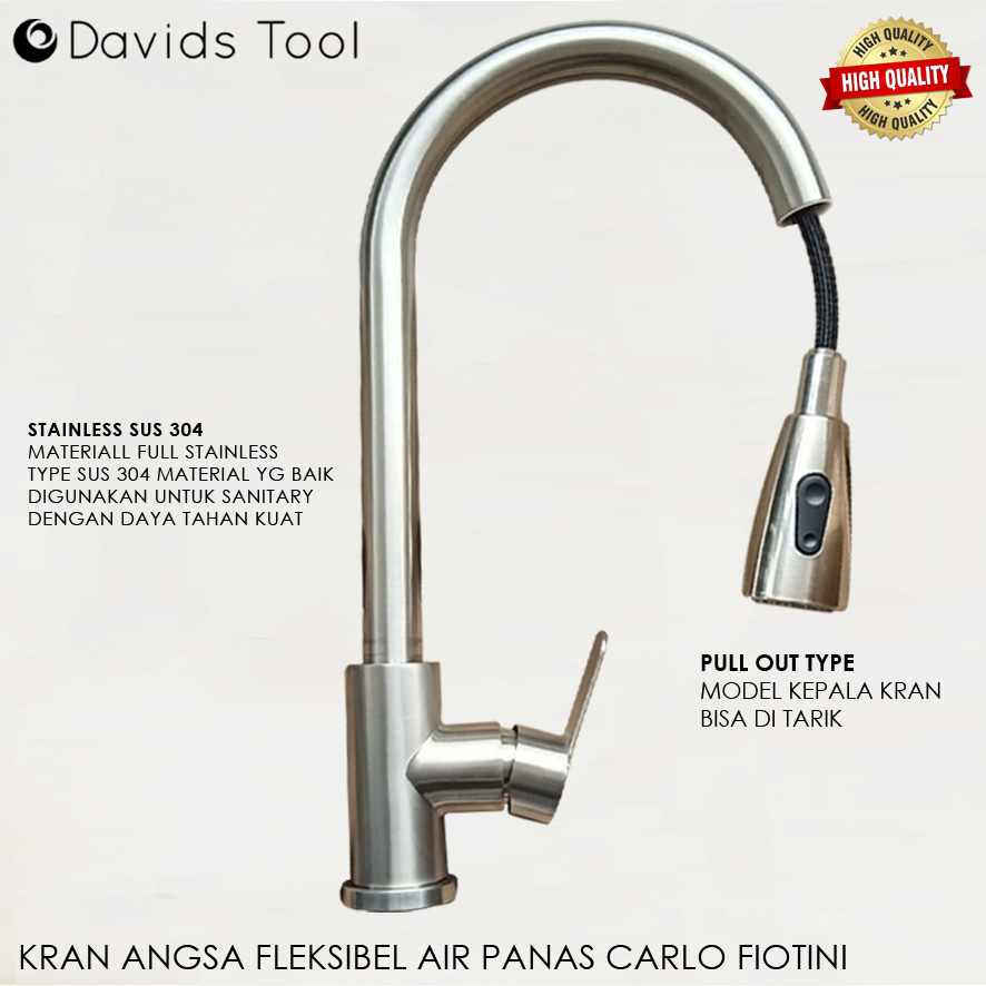 Keran Angsa Kran Fleksibel Dapur Cuci Piring Air Panas Fiotini Tanam ...