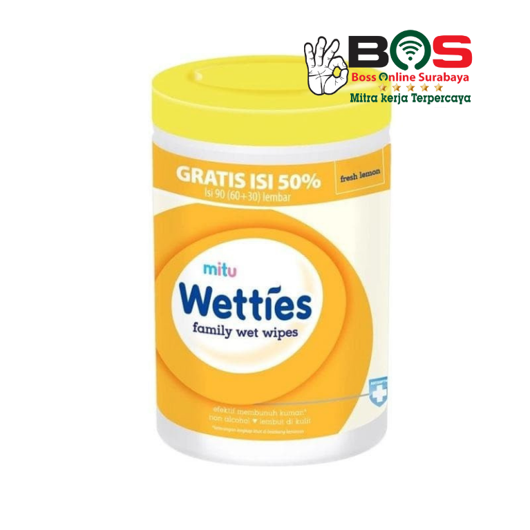 Tissue Basah Mitu Wetties Botol Antiseptic FRESH LEMON Bottle 90'S Mitu ...