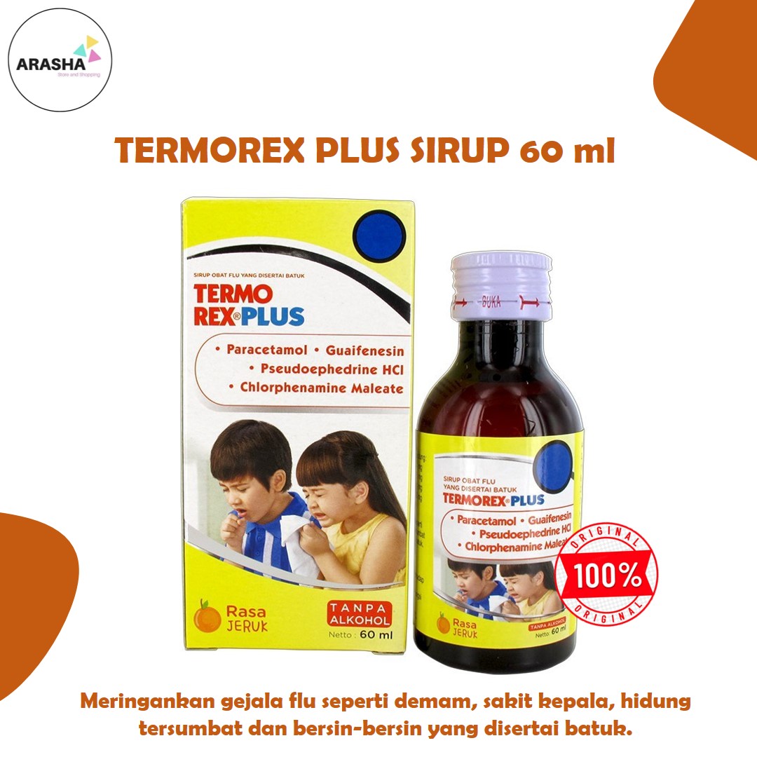TERMOREX TERMOREK PLUS SIRUP 60 ML Obat Gejala Flu, Demam, Batuk ...