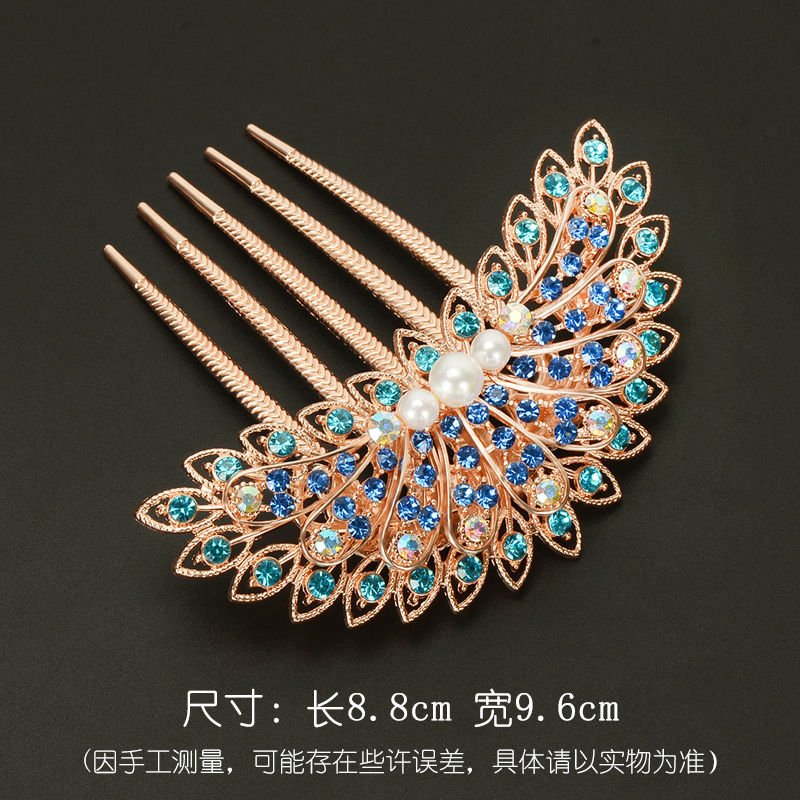 Sirkam rambut sanggul korea wanita premium kristal zirkon merak mode ...