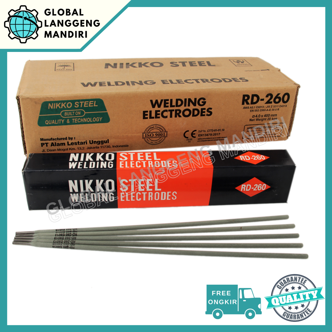 KAWAT LAS RD260 4.0mm (5KG) NIKKOSTEEL / KAWAT LAS STICK LISTRIK RD260 ...