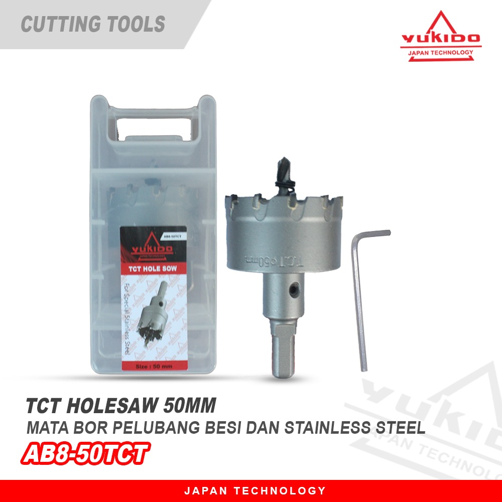 TCT YUKIDO HOLSOW 50MM Hole Saw Holesaw TCT Bor Besi Alat Lubang Besi ...