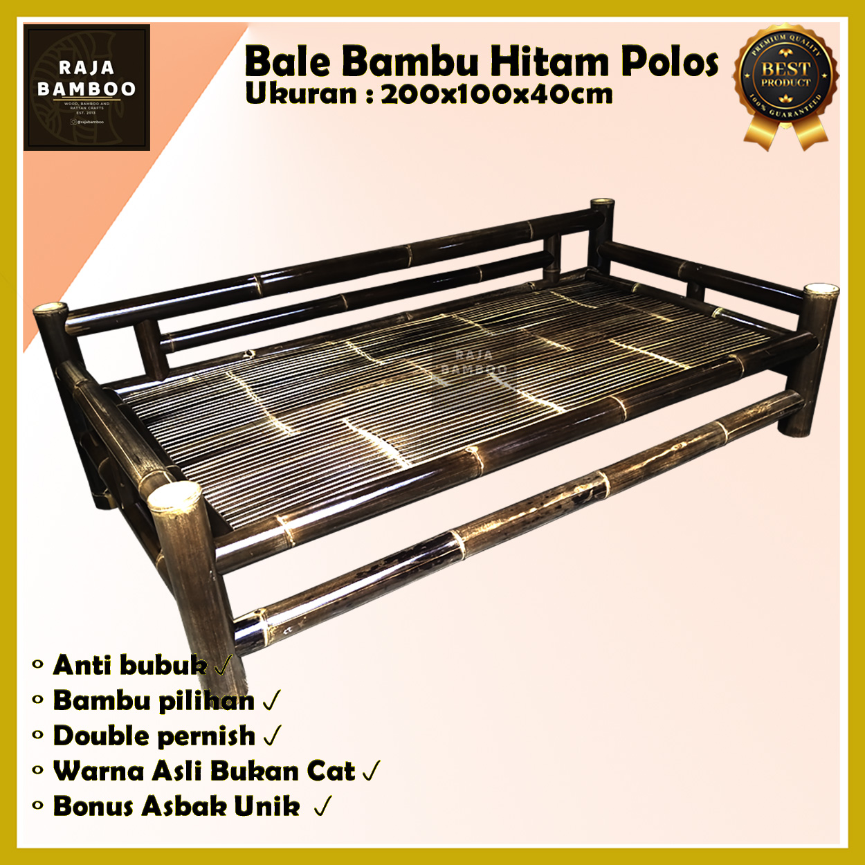 BALE BAMBU HITAM UKURAN 200 x 100 CM [ BISA KIRIM KE SELURUH INDONESIA ...
