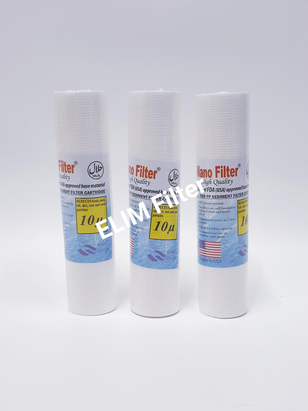ELIM Filter - Filter Air / Catridge Nano Filter 10 inch 10 Mikron isi 3 ...
