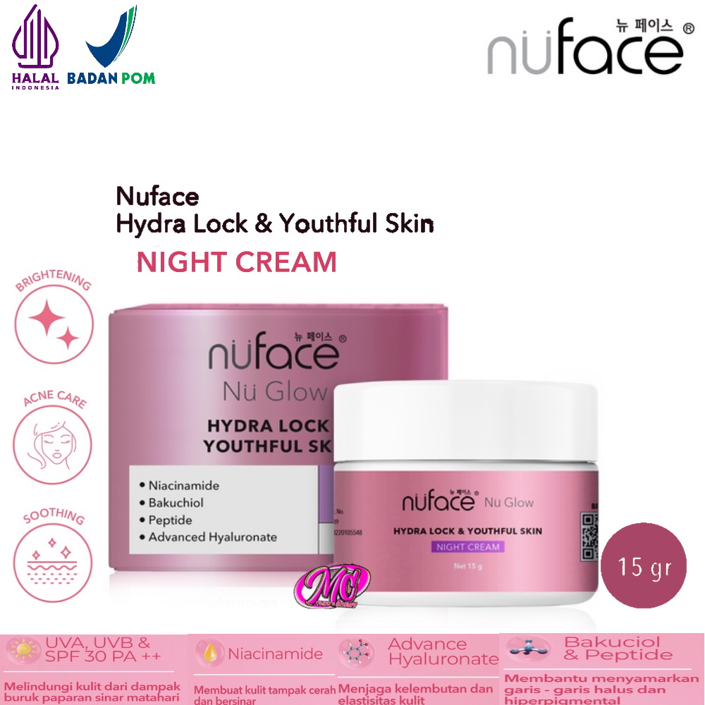Nuface Nu Glow Hydralock & Youthful Night Cream (Cream Malam) | Lazada ...