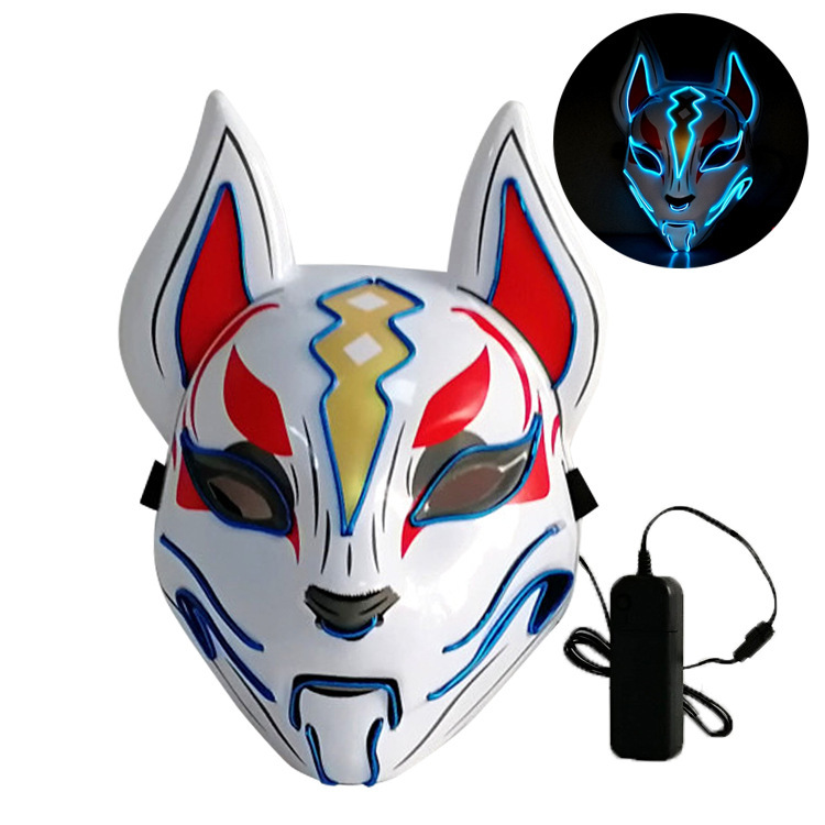 Topeng Rubah Anime Jepang/Fox Lighting Mask/Topeng Cosplay/Topeng ...