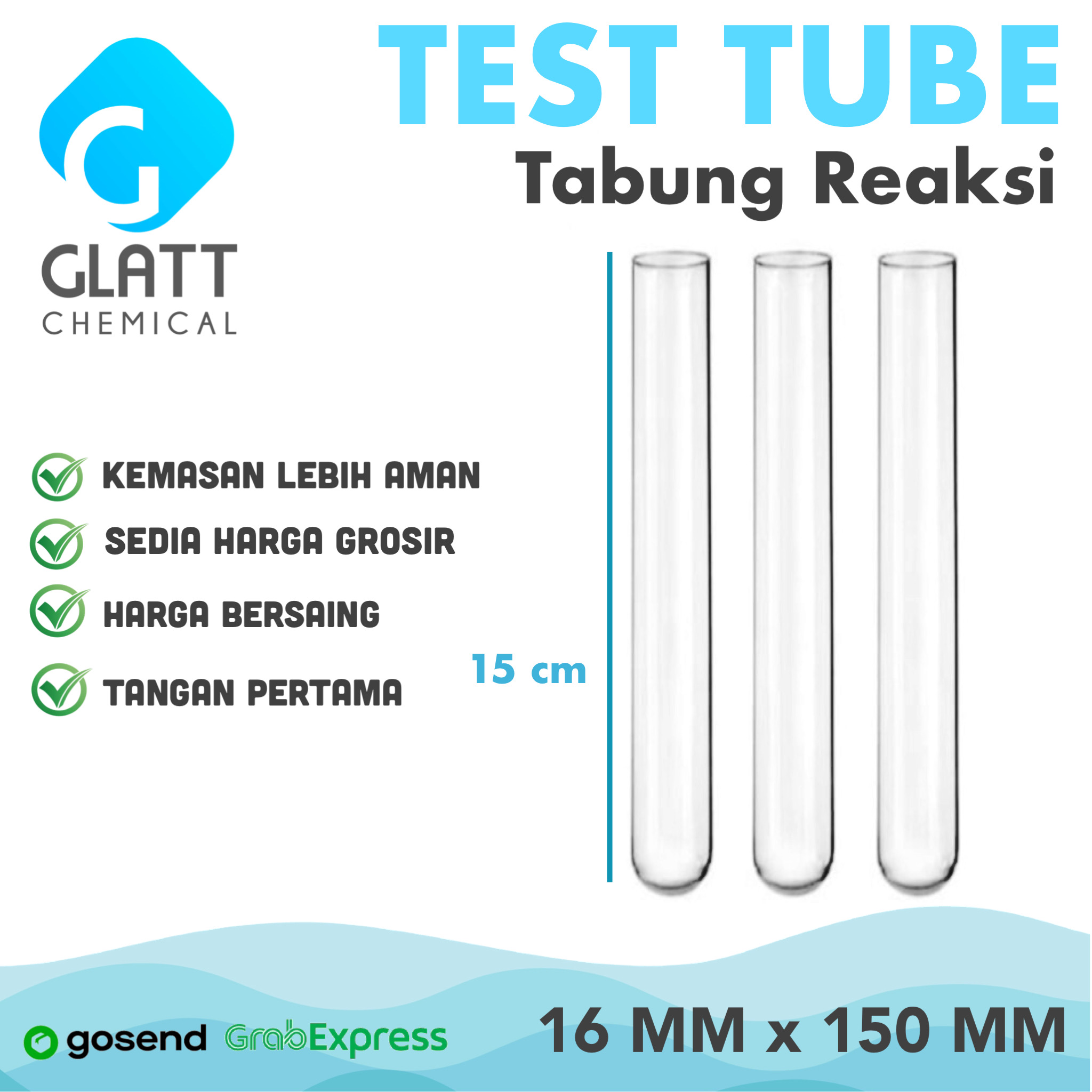 Test Tube Tabung Reaksi 16x150 mm - Tabung Kaca Laboratorium | Lazada ...